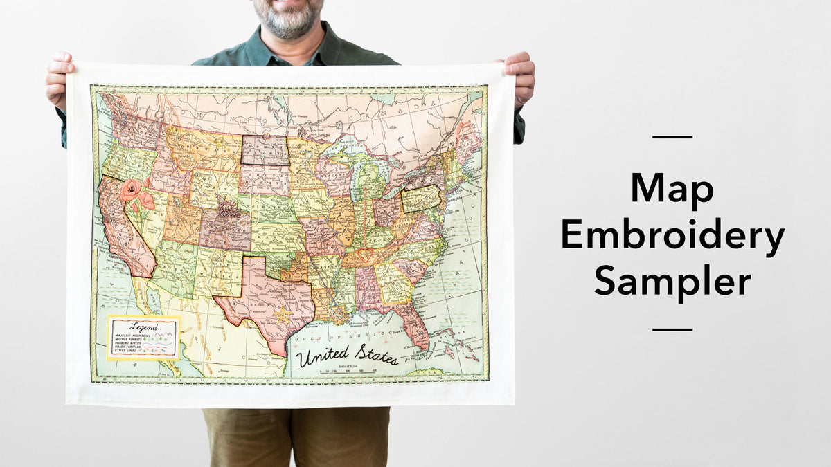 US Map Embroidery Sampler – Makit Takit